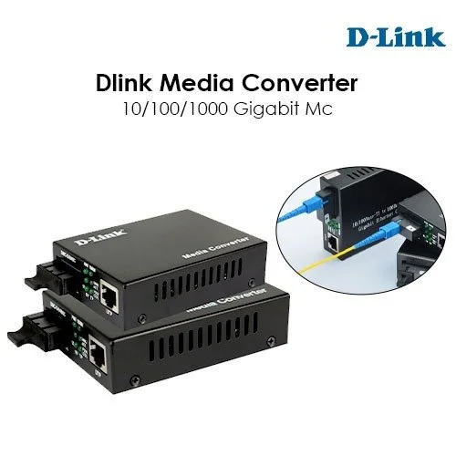 D-Link 10/100/1000 Base-TX To 1000 Base-FX Multimode Media Converter ...