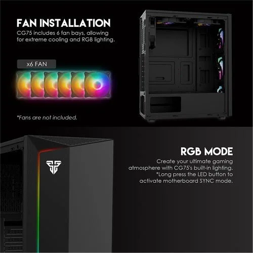 FANTECH CG75 RGB Mid Tower ATX Gaming PC Casing price in bd